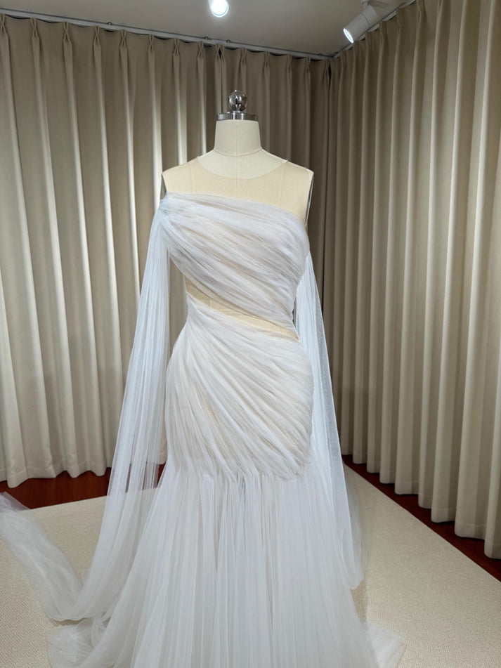 Minimalist Simple Tulle Wedding Prom Dress, Custom Fairy Unique Courth ...